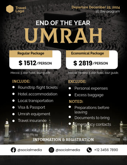 Copy of Black Professional End Of The Year Umrah Flyer (us Letter ...