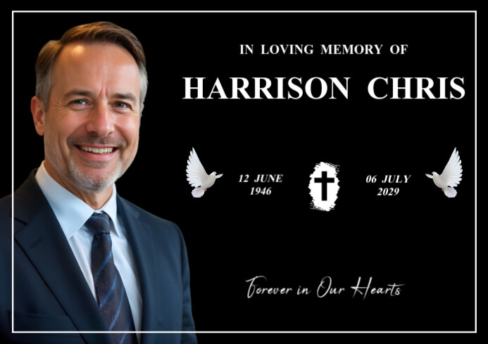 Black Professional Engraved Gravestone A1 Template | PosterMyWall