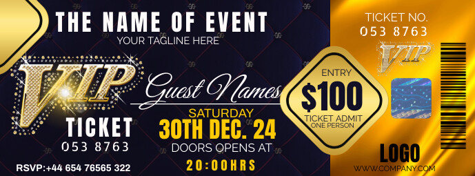 Black Professional Event Ticket Facebook Cov Template | PosterMyWall