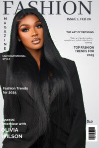Brown Fashion Magazine Cover Poster Template | PosterMyWall