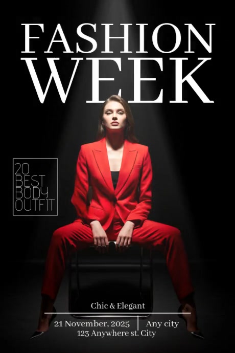 Black Professional Fashion Week – Bold & Elegant Styles Poster Template ...