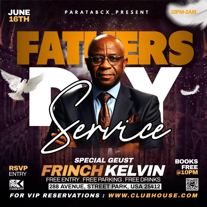 Copy of Black Professional Father's Day Service Video | PosterMyWall