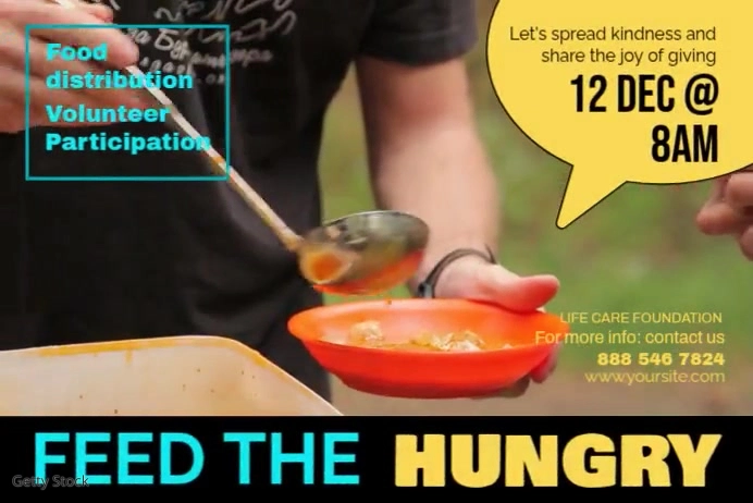 Black Professional Feed The Hungry Poster Template | PosterMyWall