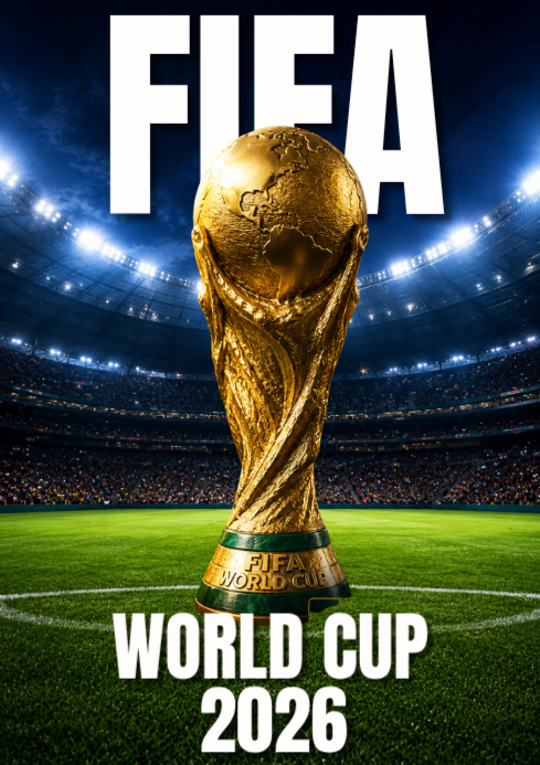 Plantilla de Negro Fifa World Cup 2026 A4 | PosterMyWall