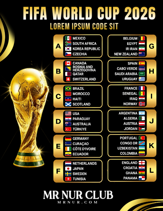 Plantilla de Fifa World Cup 2026 Folletos | PosterMyWall