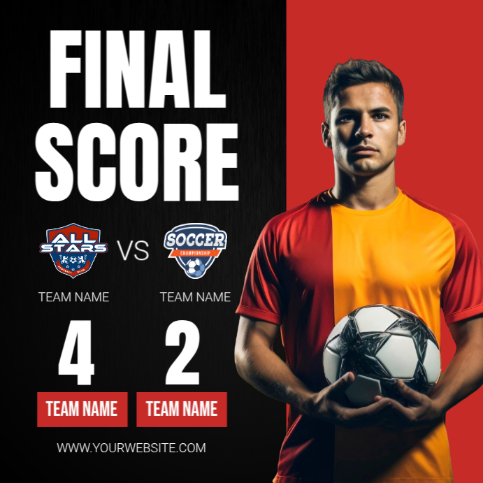 Black Professional Final Score Instagram Post Template | PosterMyWall