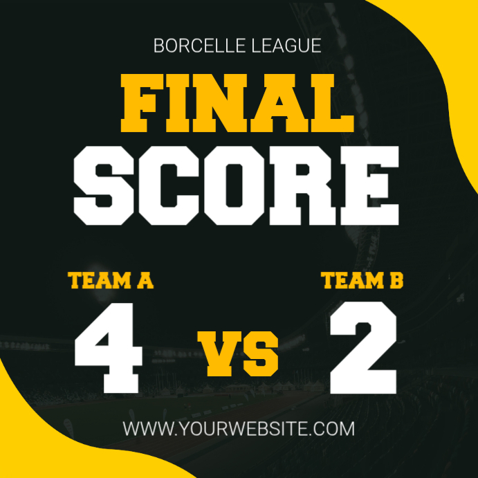Black Professional Final Score Instagram Post Template | PosterMyWall