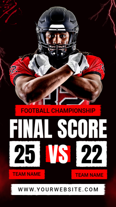 Black Professional Final Score Instagram Story Template | PosterMyWall