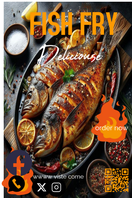 Black Professional Fissh Fry Poster Template | PosterMyWall