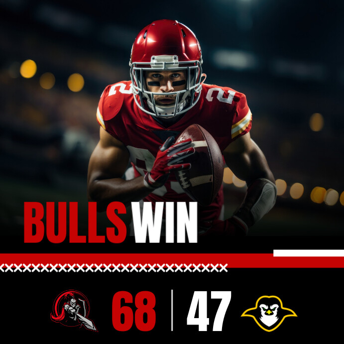 Copy of Black Professional Football Gameday Final Score Instagram Post ...