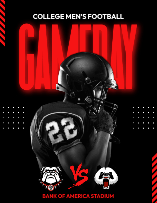 Copy of Black Professional Football Gameday Flyer (us Letter ...