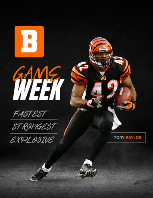 Copy of Black Professional Football Gameday Flyer (us Letter ...