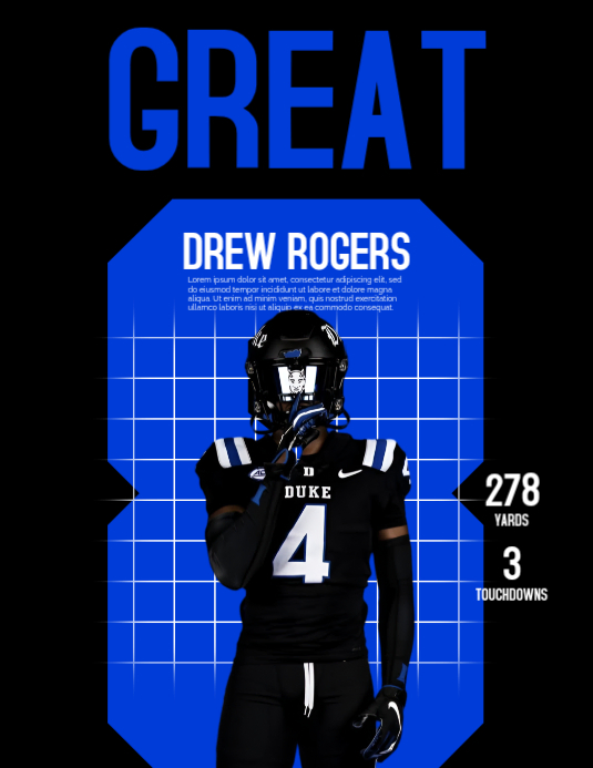 Black Professional Football Gameday Flyer (us Letter) Template ...