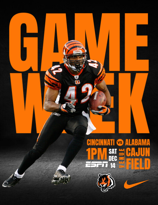 Copy of Black Professional Football Gameday Flyer (us Letter ...
