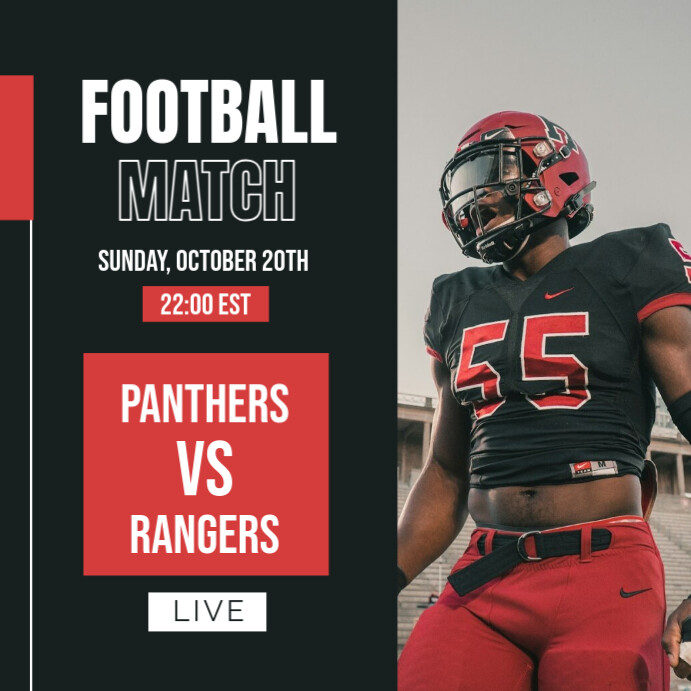 Copy of Black Professional Football Gameday Instagram Post | PosterMyWall