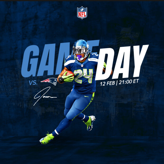 Copy of Black Professional Football Gameday Instagram Post | PosterMyWall