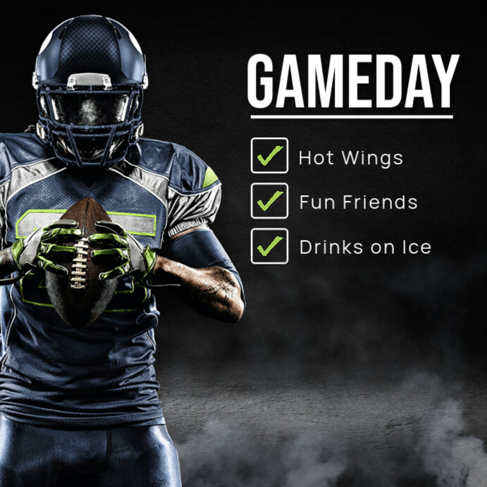 Copy of Black Professional Football Gameday Instagram Post | PosterMyWall