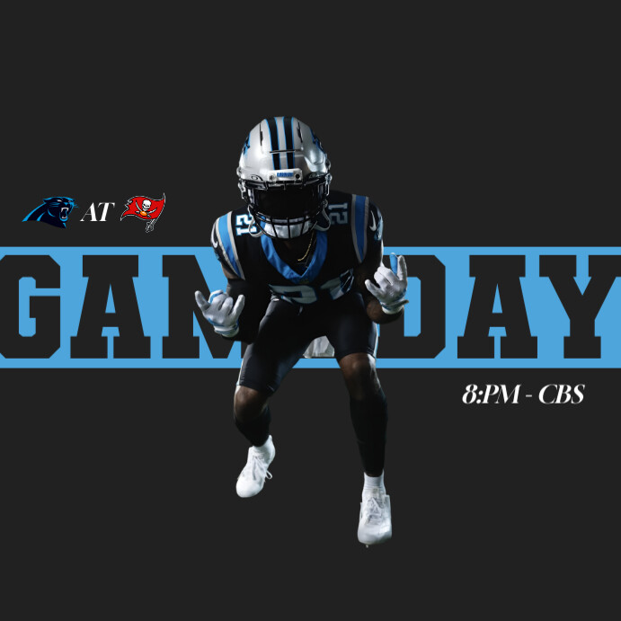 Black Professional Football Gameday Instagram Post Templat | PosterMyWall