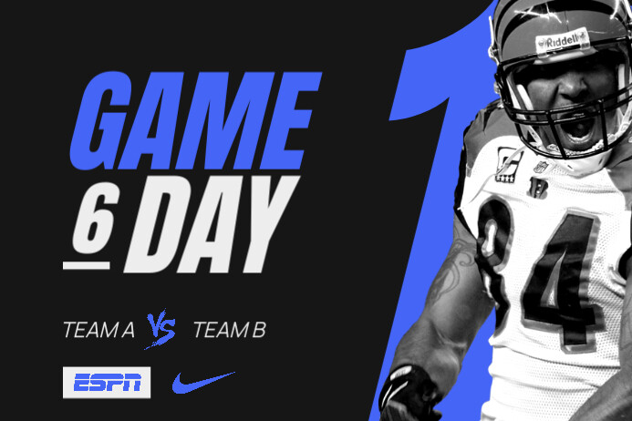 Copy of Black Professional Football Gameday Poster | PosterMyWall