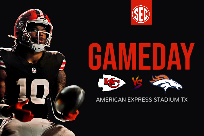 Copy of Black Professional Football Gameday Poster | PosterMyWall