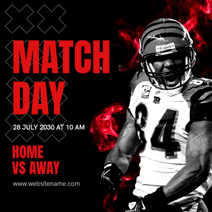 Plantilla de Black Professional Football Match Day Instagram Post ...