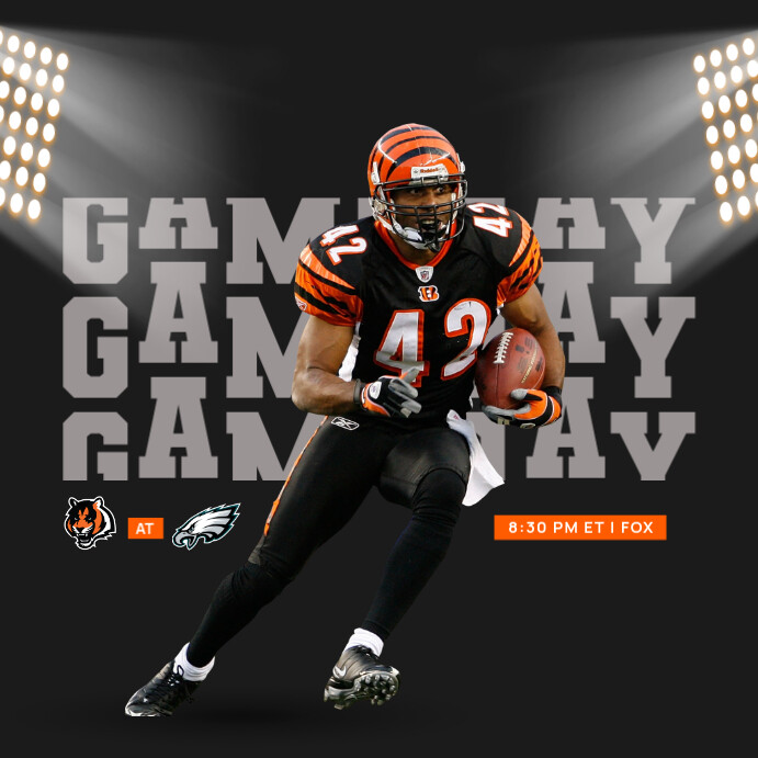 Copy of Black Professional Football Matchday Instagram Post | PosterMyWall