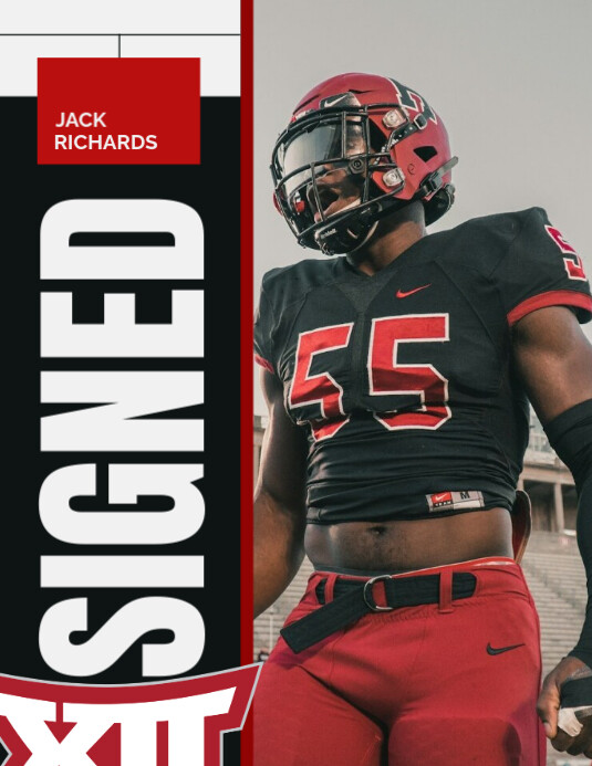 Copy of Black Professional Football Player Signing Flyer (us Letter ...