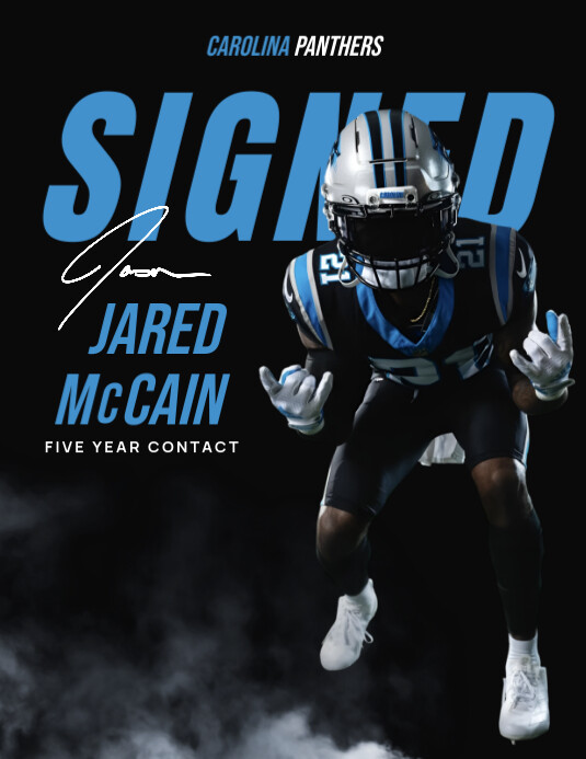 Copy of Black Professional Football Player Signing Flyer (us Letter ...
