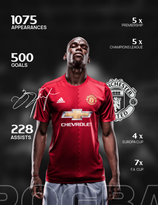 Copy of Black Professional Football Player Statistics Template Flyer ...