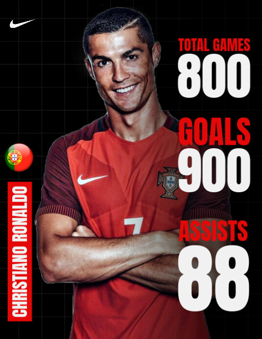 Copy of Black Professional Football Player Statistics Flyer (us Letter ...