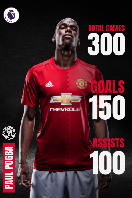 Plantilla de Black Professional Football Player Statistics Template ...