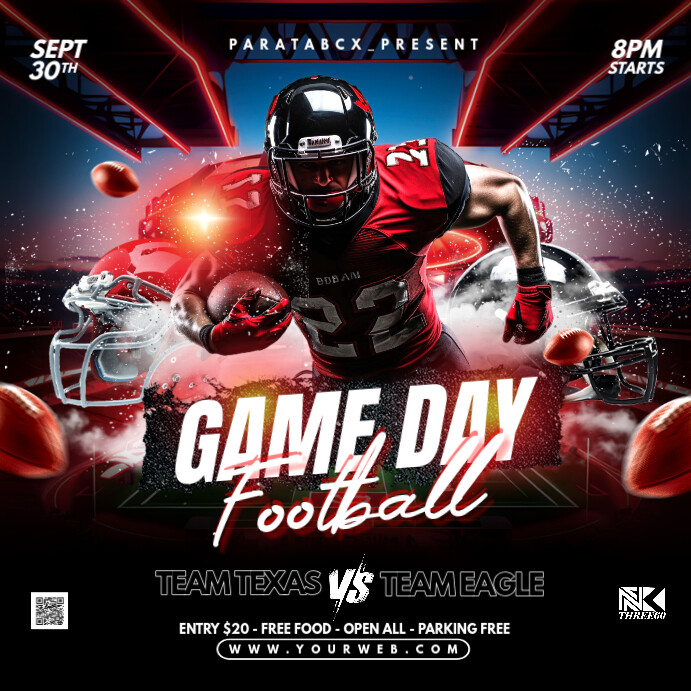 Black Professional Football Tournament Flyer Template | PosterMyWall