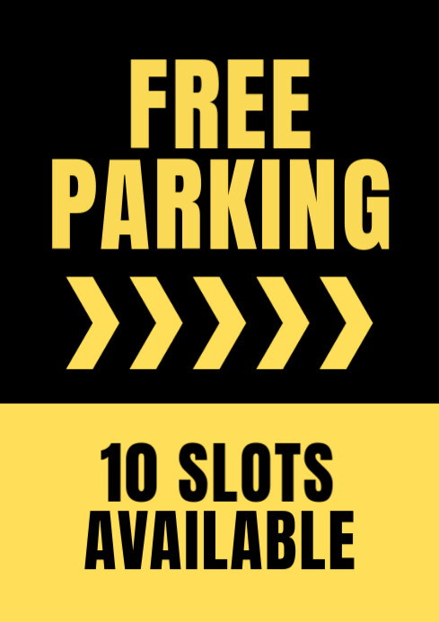 Black Professional Free Parking Sign Board Instructions A4 Templat ...
