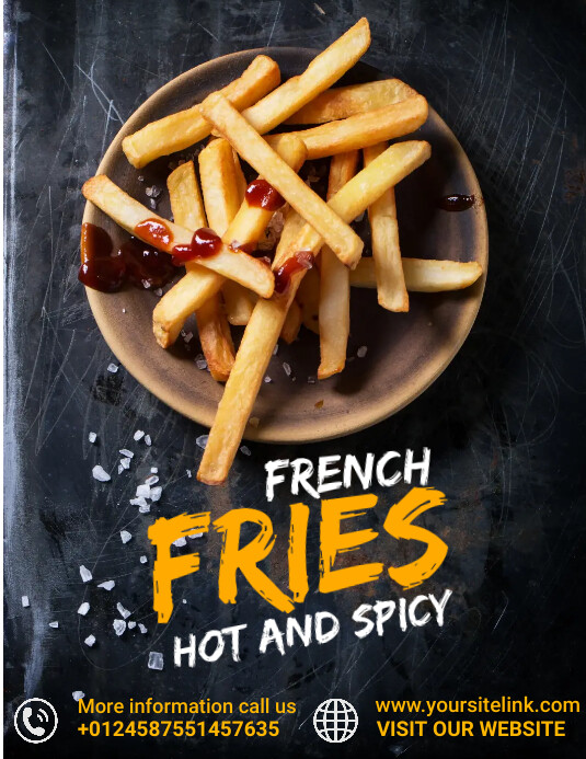 Black Professional French Fries Flyer (us Let Template | PosterMyWall