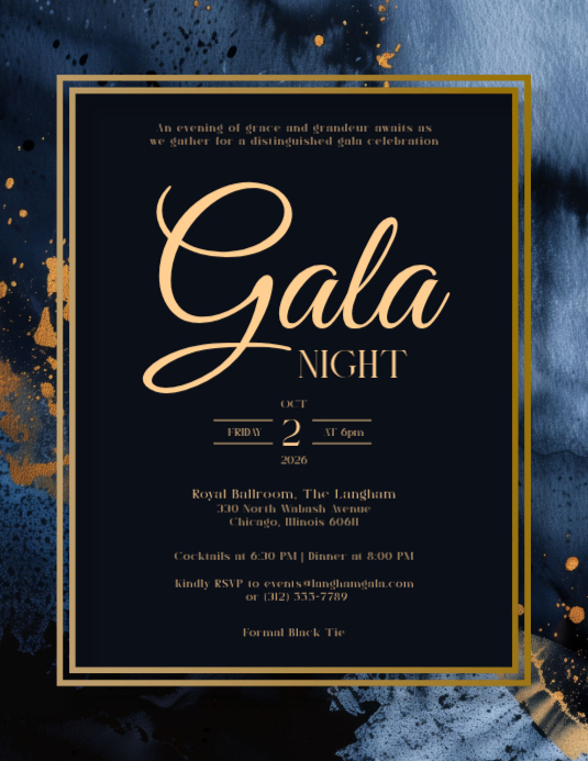Black Professional Gala Night Flyer Template | PosterMyWall