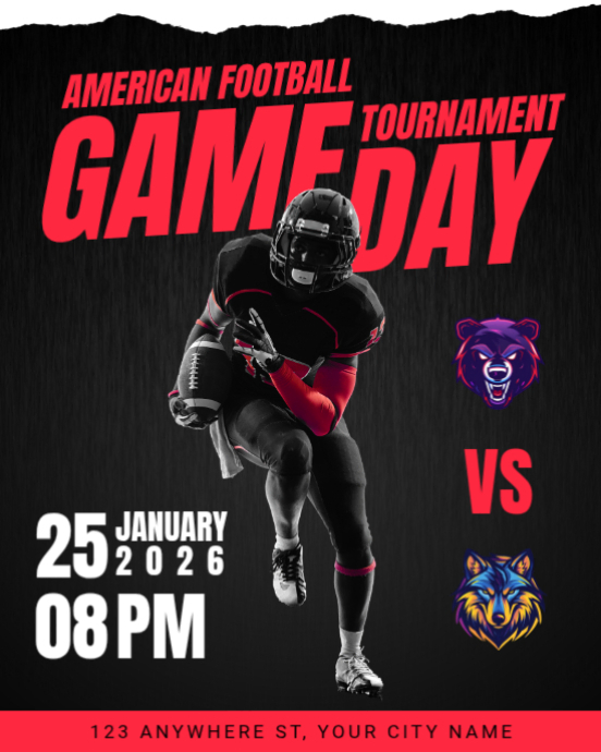 Black Professional Game Day Instagram Portrait Template | PosterMyWall