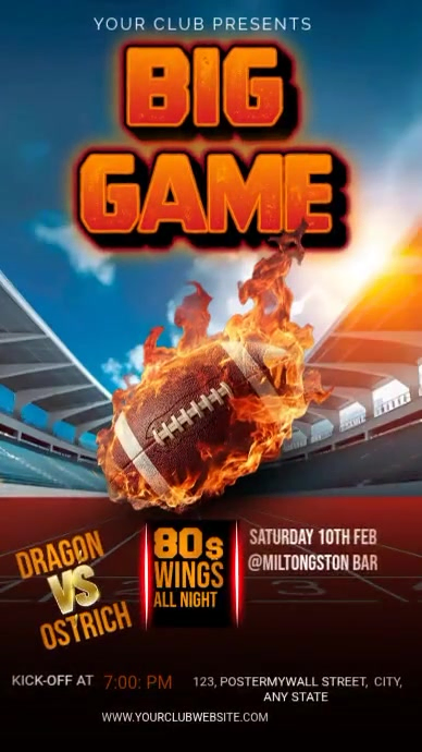 Black Professional Game Day Instagram Reel Template | PosterMyWall