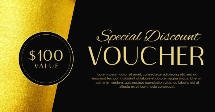 Black Professional Gift Voucher Facebook Shared Image Template ...