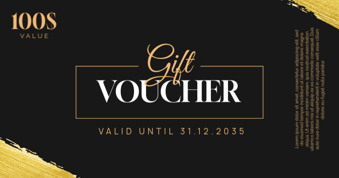 Black Professional Gift Voucher Facebook Shared Image Template ...