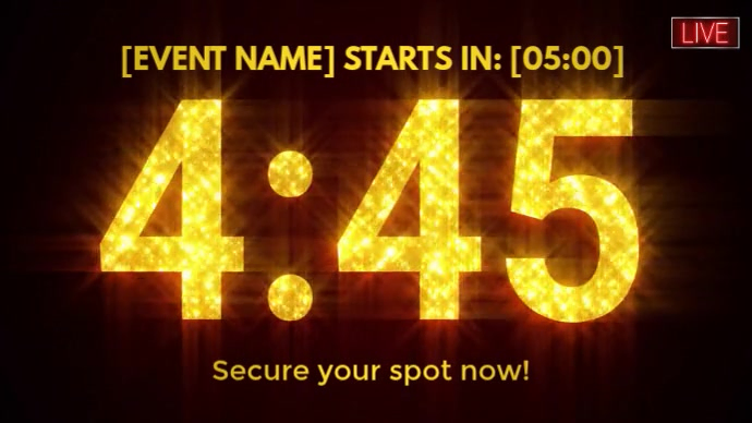 Black Professional Gold Digital Clock Display For Luxury Countdown ...