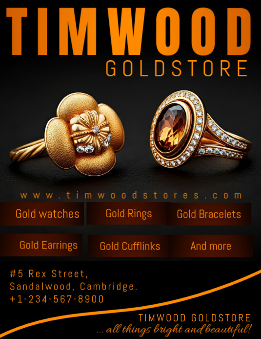 Copy of Black Professional Gold Store Poster Flyer (us Letter ...