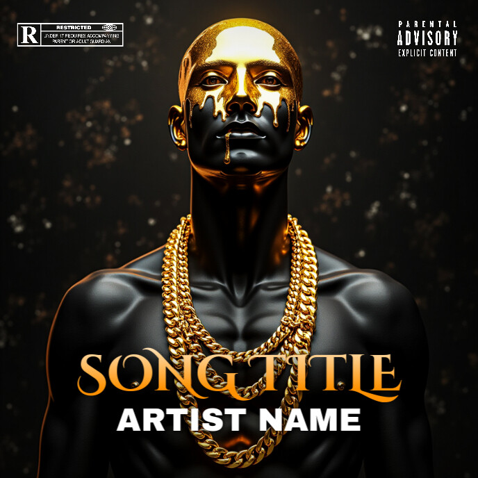 Black Professional Golden Human Album Cover Template | PosterMyWall