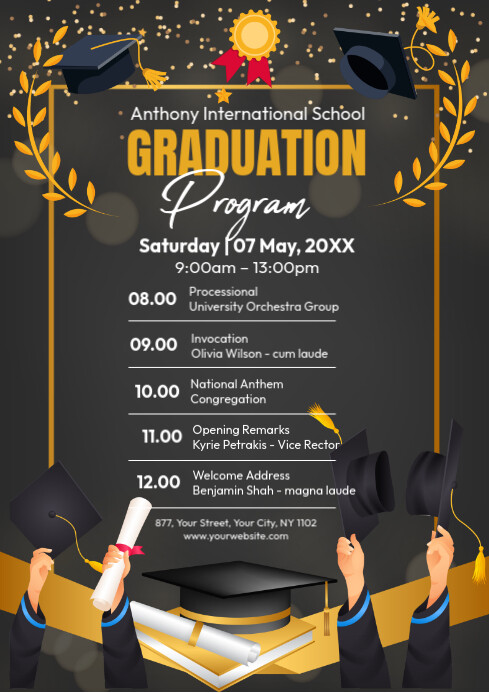 Copy of Black Professional Graduation Event Program Flyer A4 | PosterMyWall