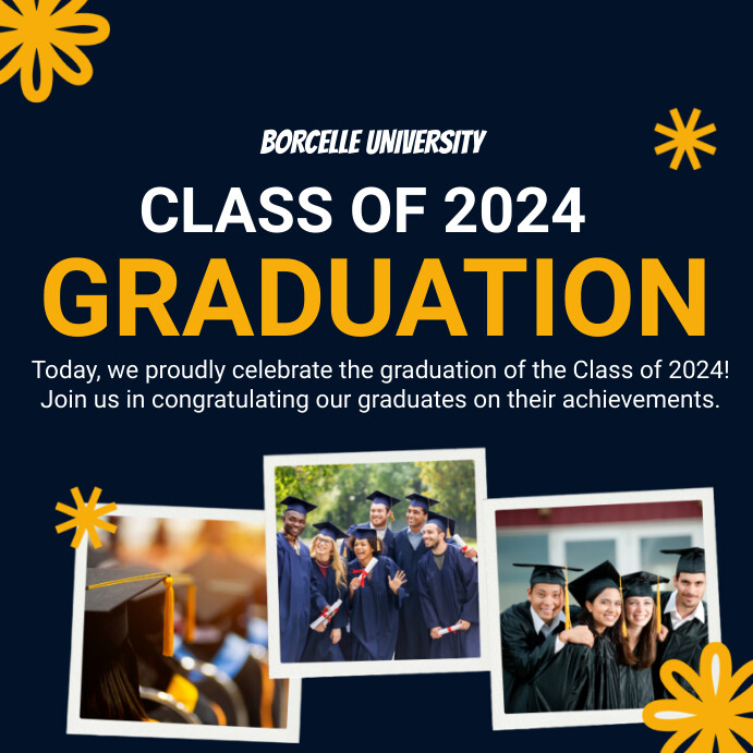 Black Professional Graduation Instagram Post Template | PosterMyWall