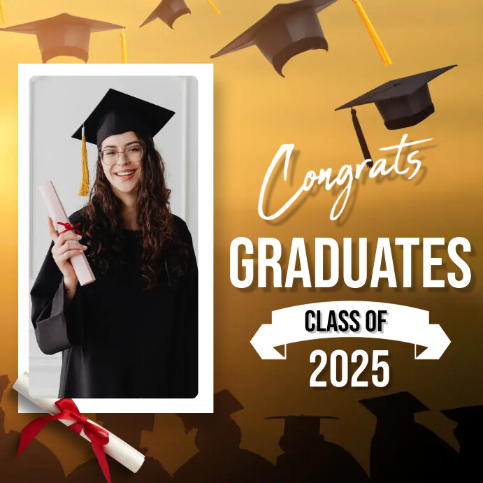 Black Professional Graduation Instagram Post Template | PosterMyWall