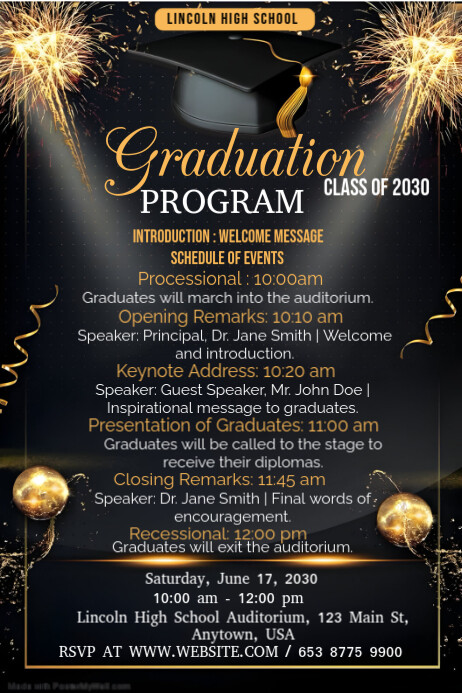 Copy of Black Professional Graduation Program Poster | PosterMyWall