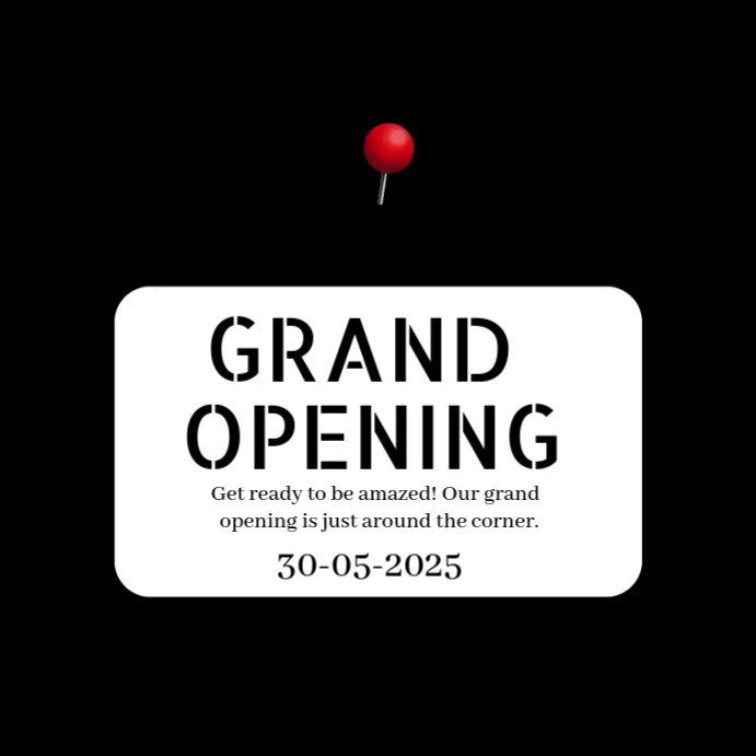 Black Professional Grand Opening Announcement Instagram Post Template ...