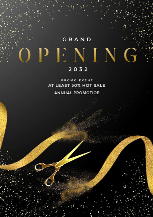 Copy of Black Professional Grand Opening Flyer A5 | PosterMyWall