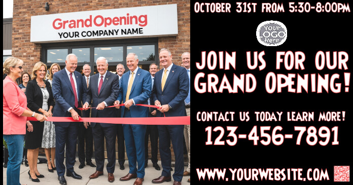 Copy of Black Professional Grand Opening New Store Business Cutting ...
