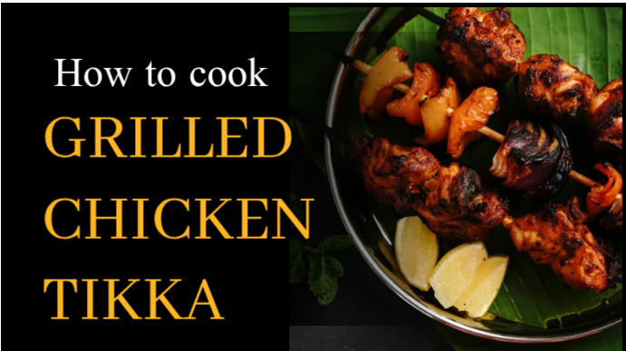 Black Professional Grilled Chicken Tikka Recipe Digital Display ...